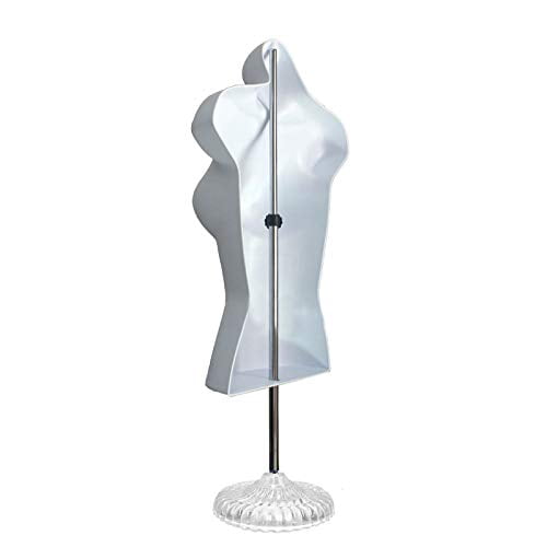 White Female Hollow Back Mannequin Torso Set w/ Acrylic Stand with ...