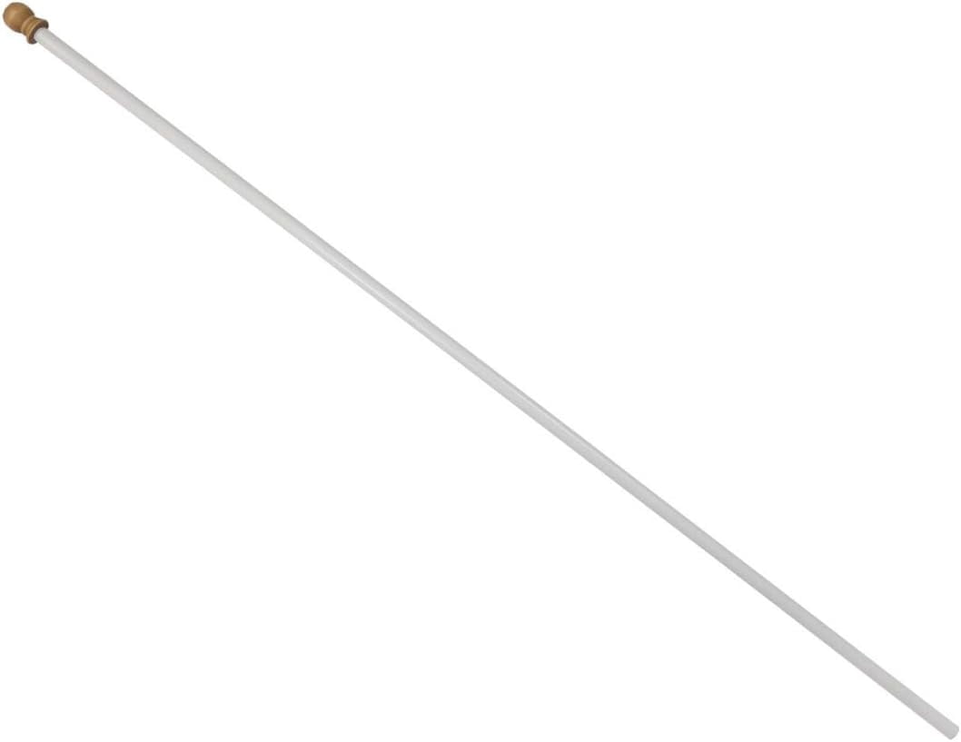 White Fiberglass House Mounted pole, 1" Diameter w/Ball Finial, Made in ...