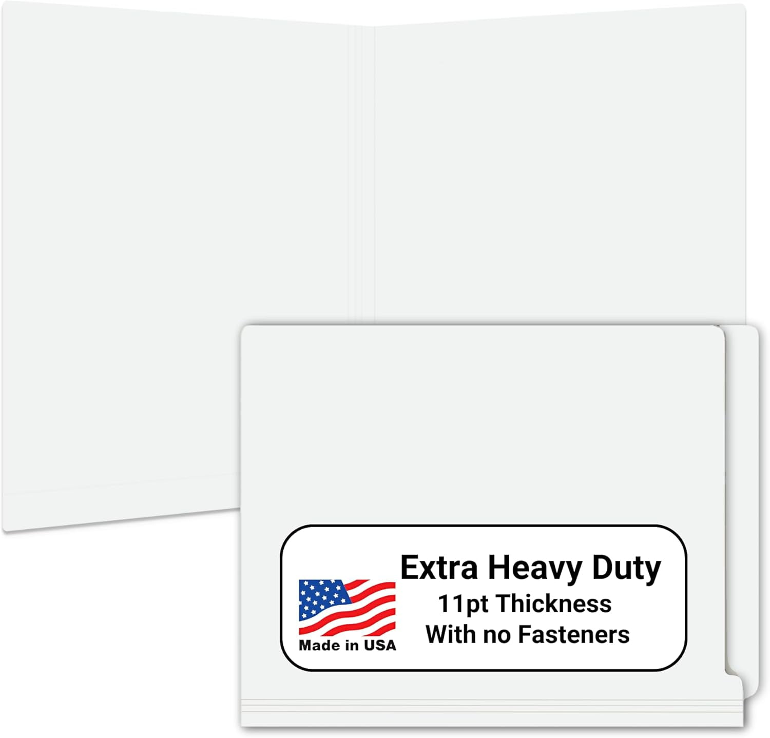 White File Folders, Made, , No Fasteners, Durable 11pt, Reinforced End ...