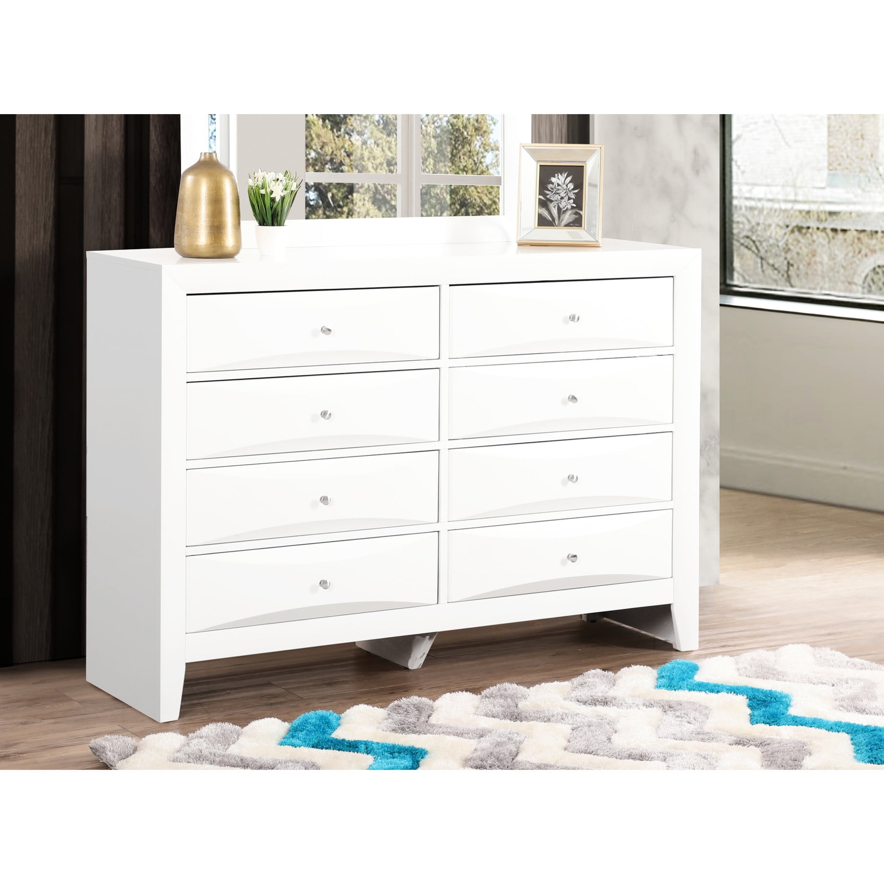 White Finish - Dovetailed Drawers for Support - Bedroom Decor - Long ...