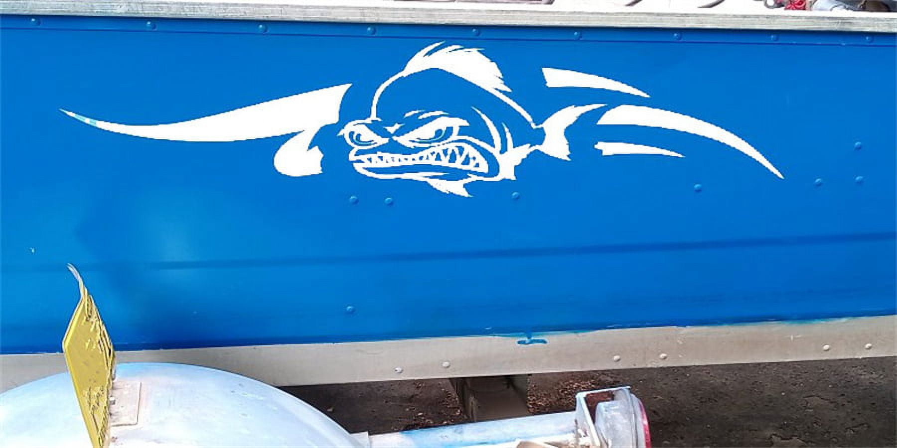 White Fish Boat Yacht Sticker Vinyl Graphics Decals Body Decor Trim ...