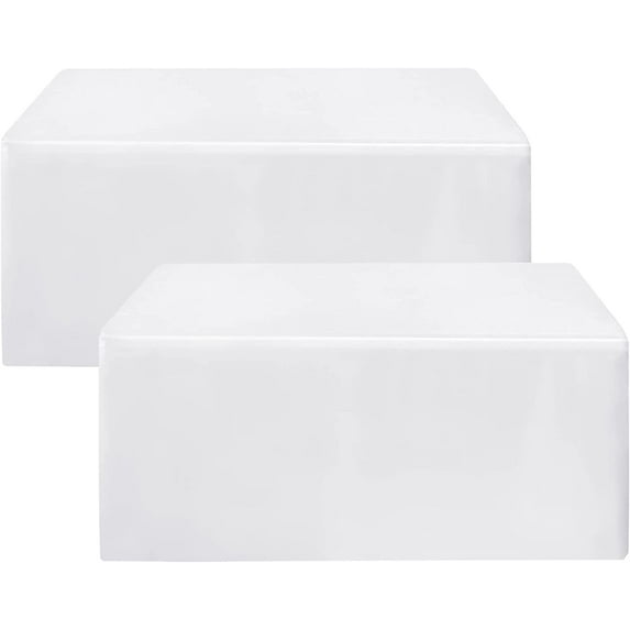 White Fitted Tablecloths for Rectangle 8 Foot Tables - 96 x 30 Inch - 2 ...