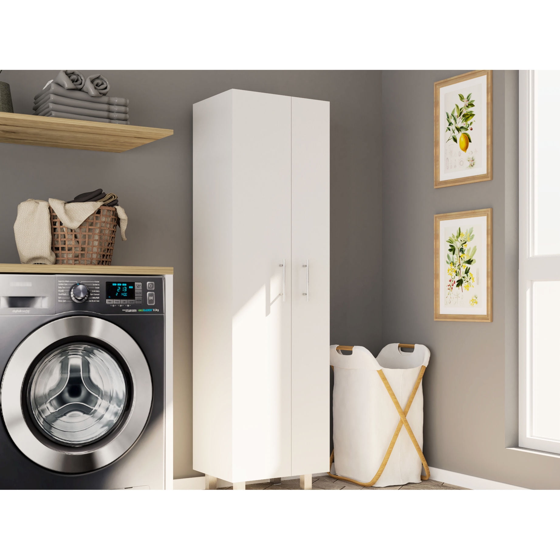 White Five-Shelf Cleaning Storage+Designed for Supplies"-"Indoor ...