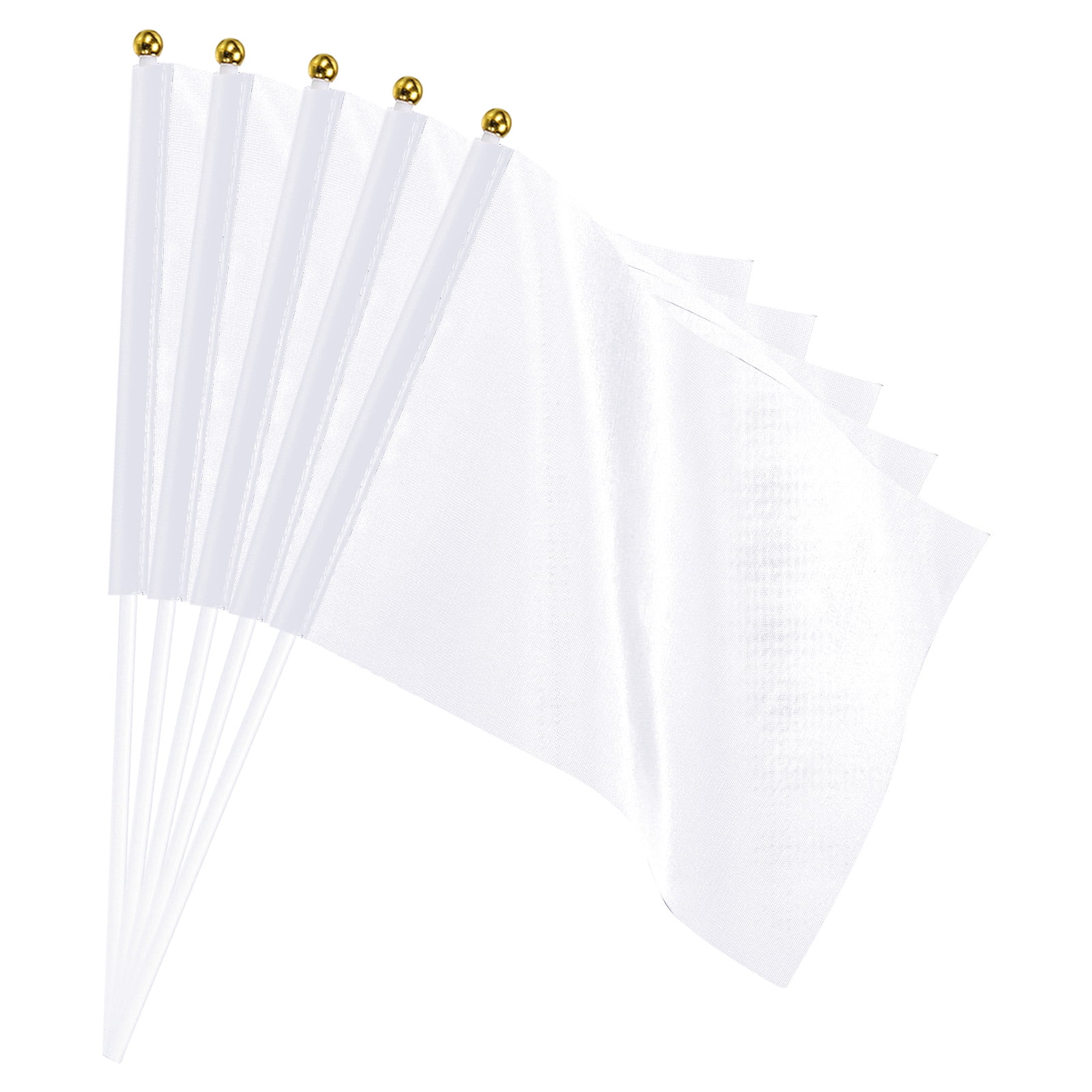 White Flag Stick, Hand Held Small Mini DIY Flag 8.2x5.5 Inch Rectangle ...