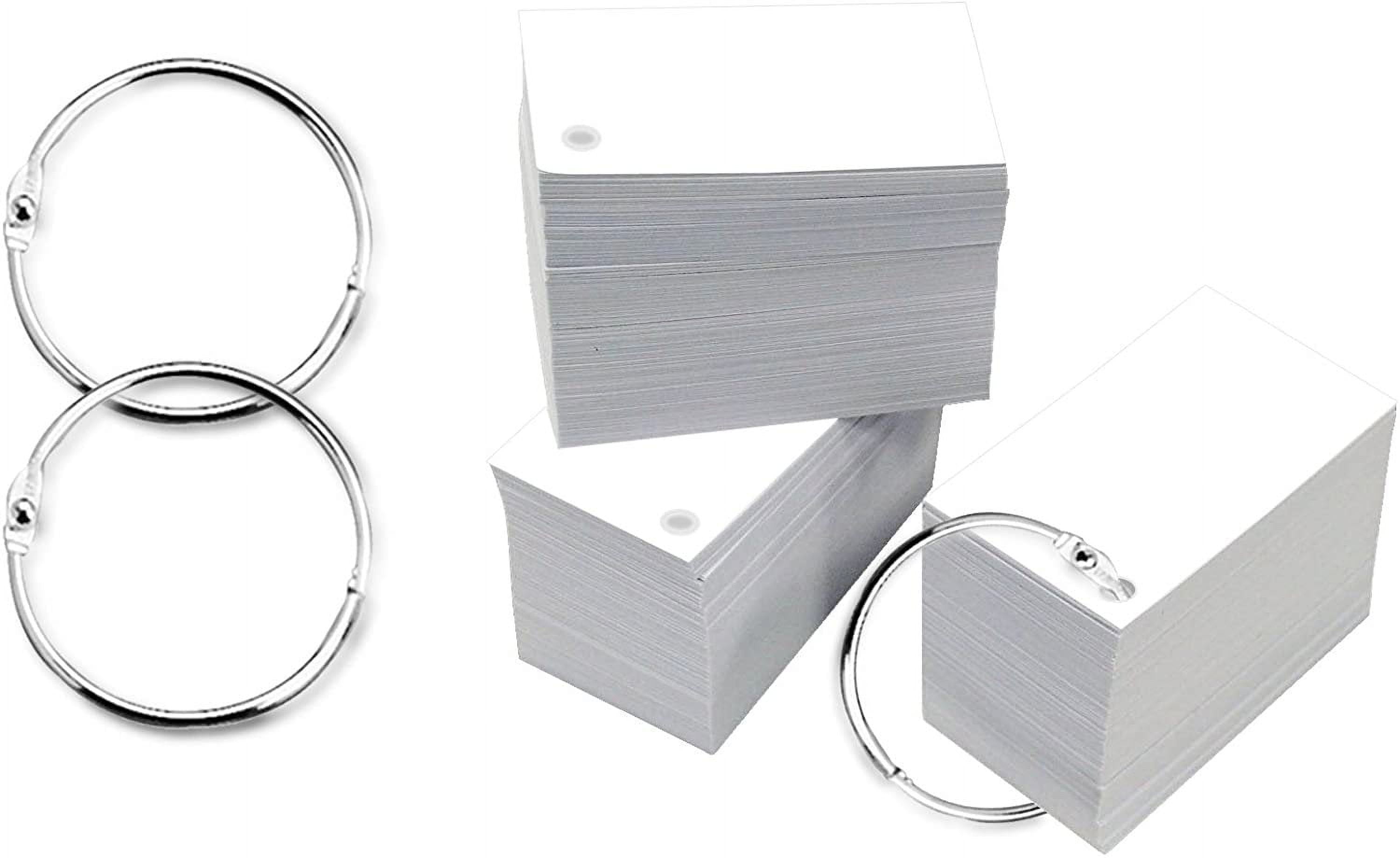 White Flash Cards - Single Hole Punched - Size: 3.5 x 2 inches ...