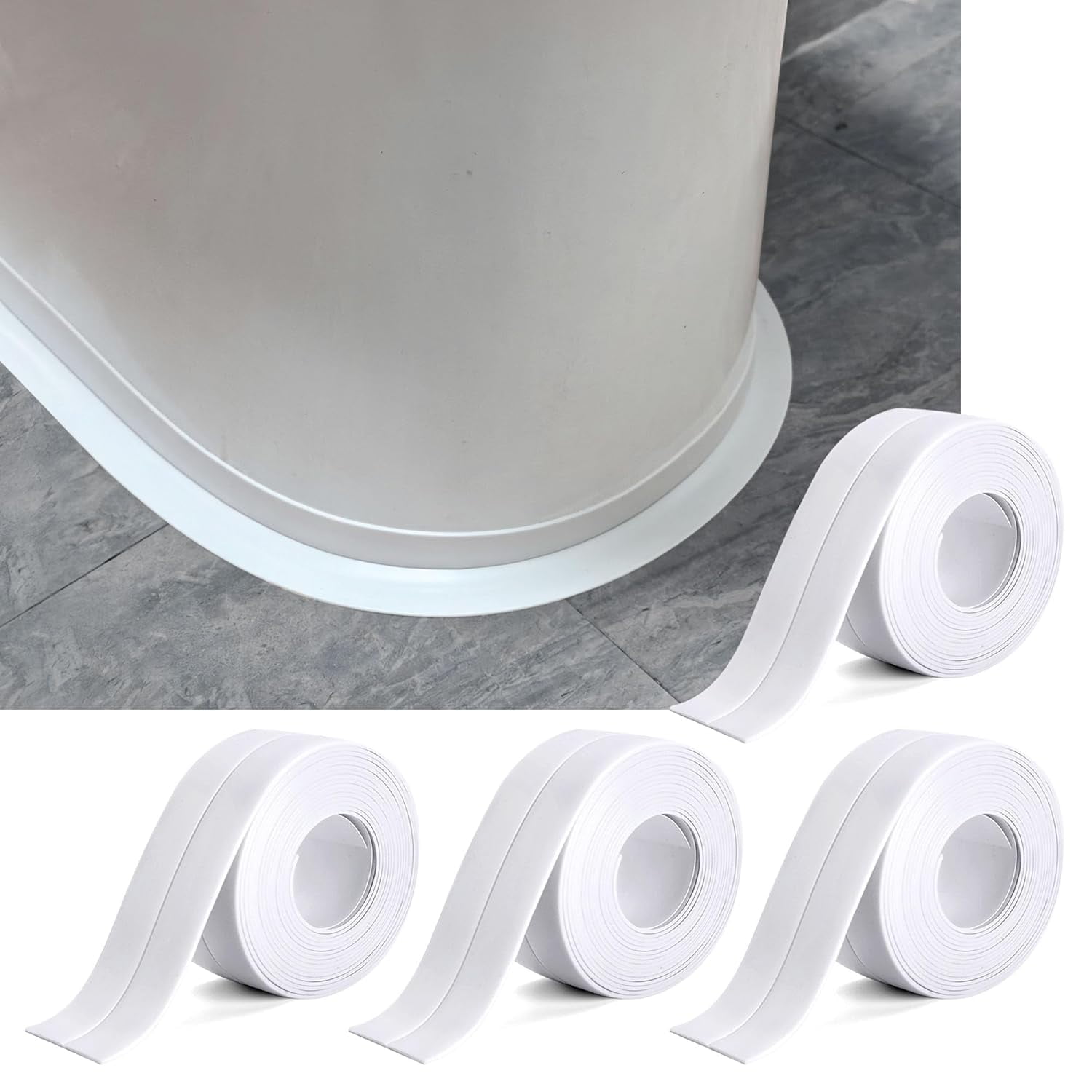 White Flex Self Adhesive Caulk Tape, Strong Viscous Caulk Strip ...