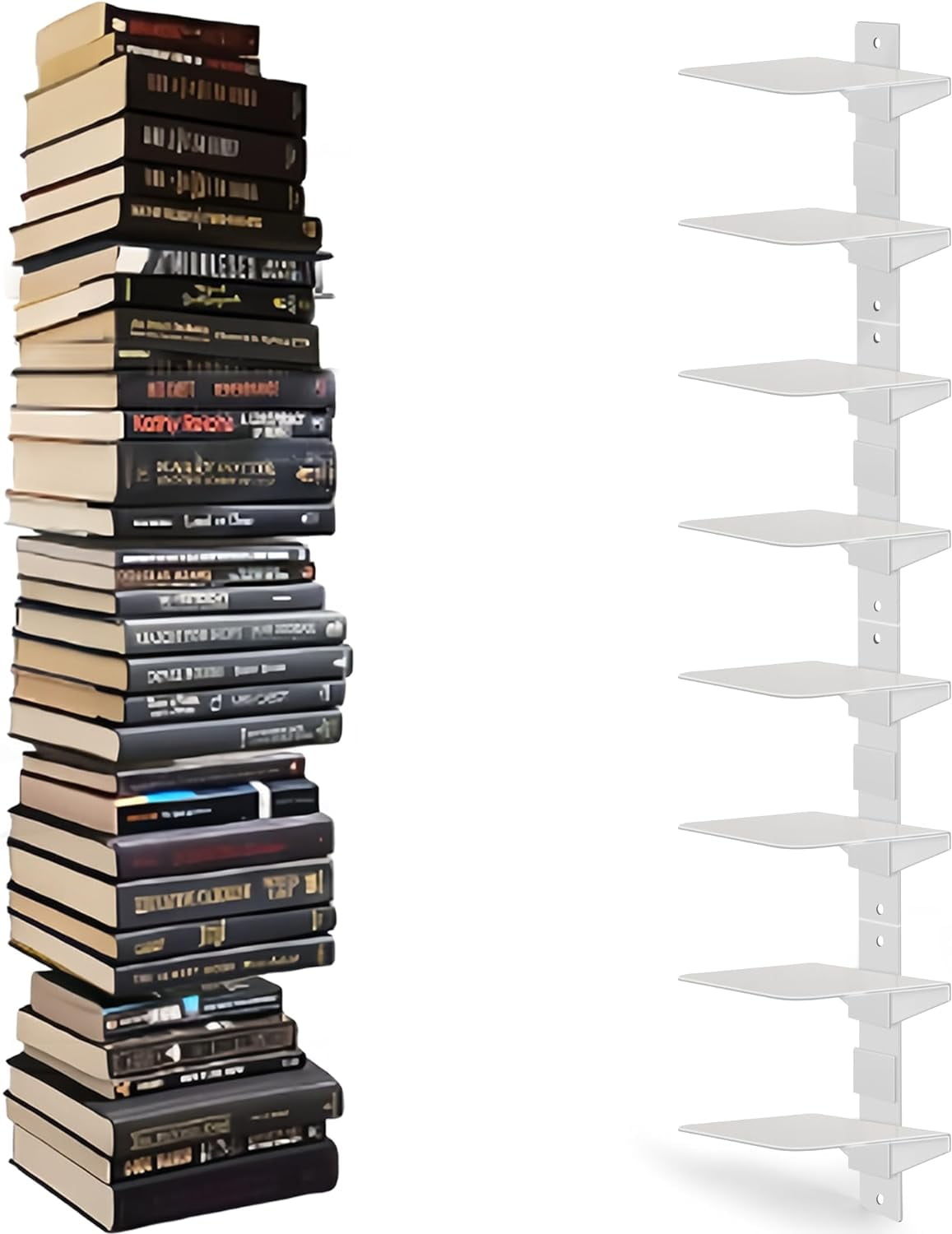 White Floating Bookshelves-Invisible Floating Bookshelf for Wall -8 ...