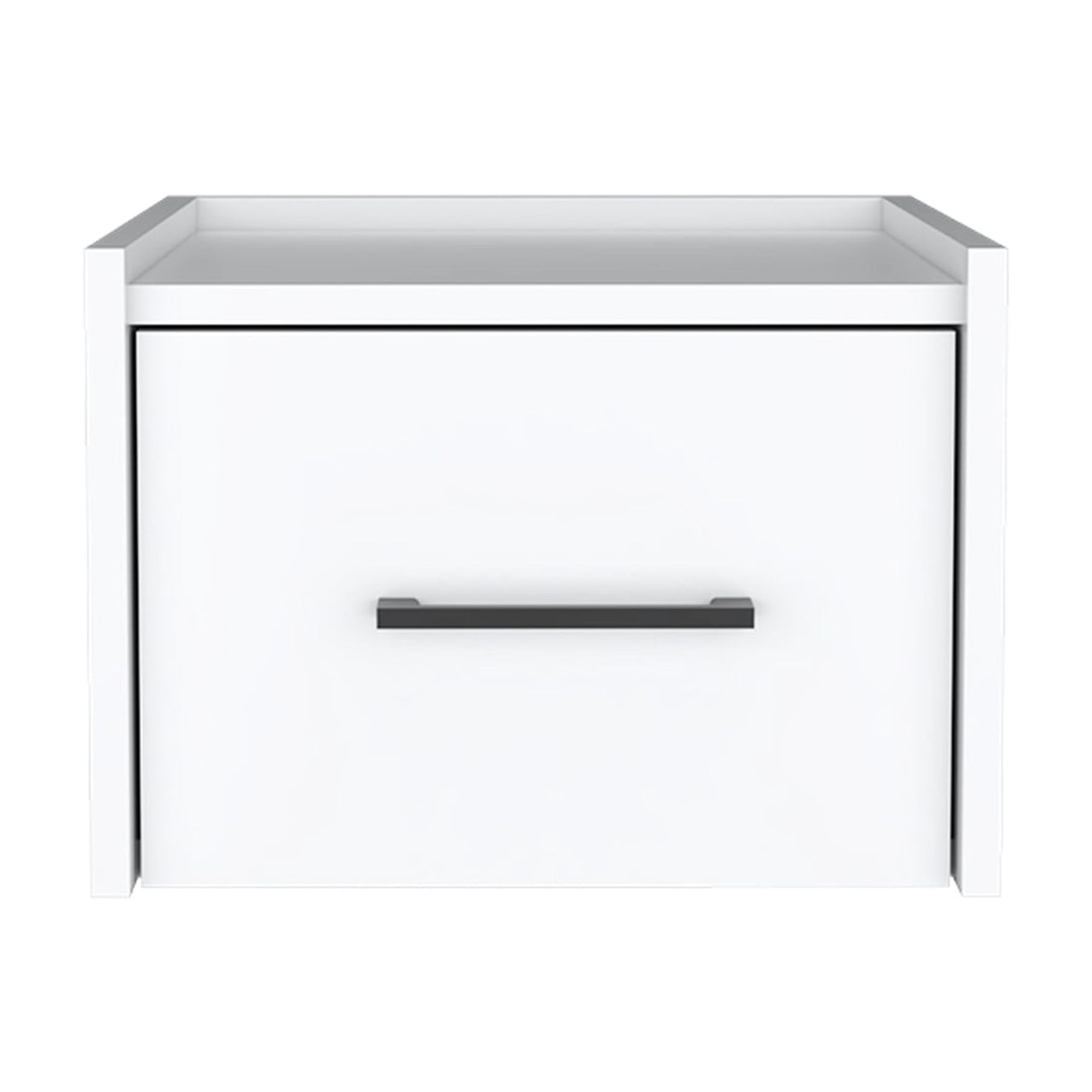 White Floating Nightstand For Bedroom, With A Spacious And Functional ...