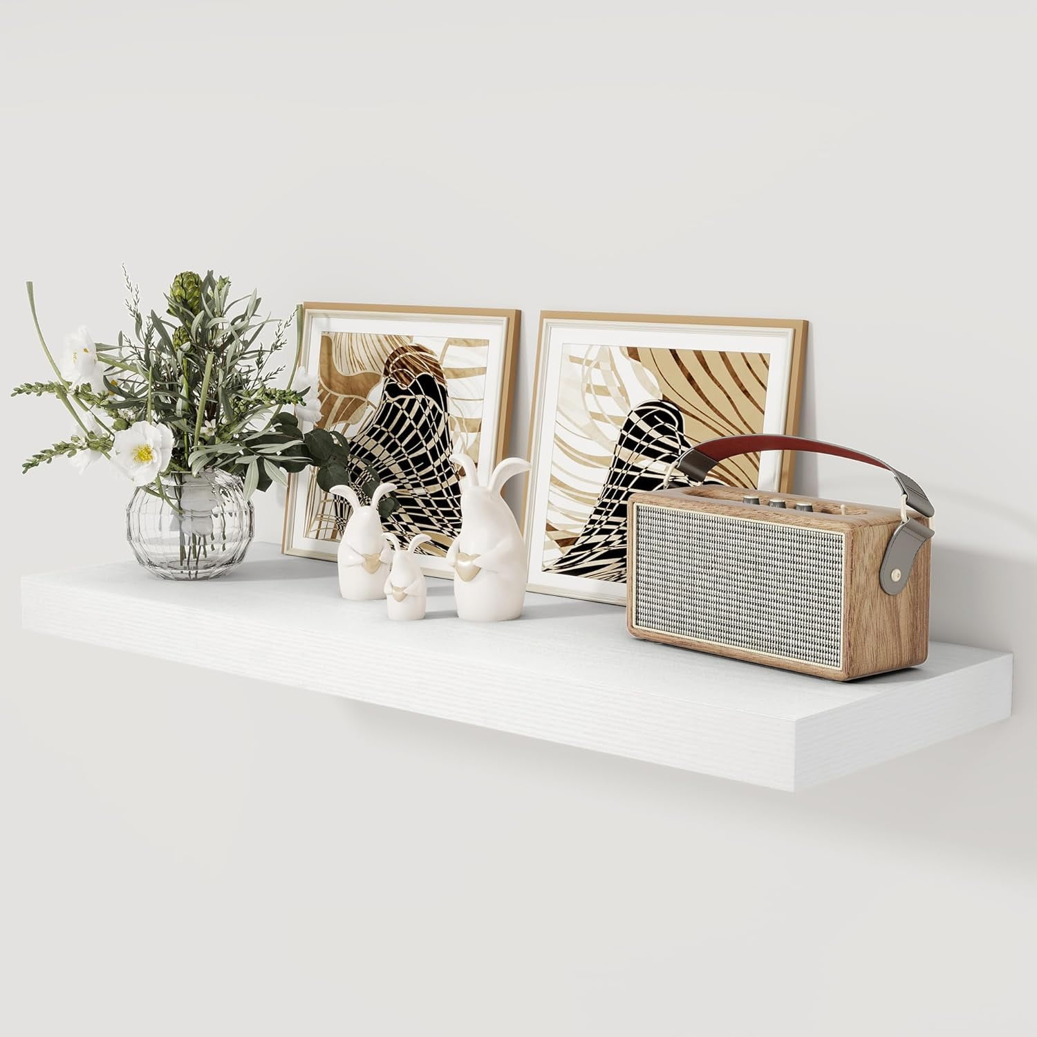 White Floating Shelves 36 Inch Long, 12 Inch Deep Floating Shelves for ...