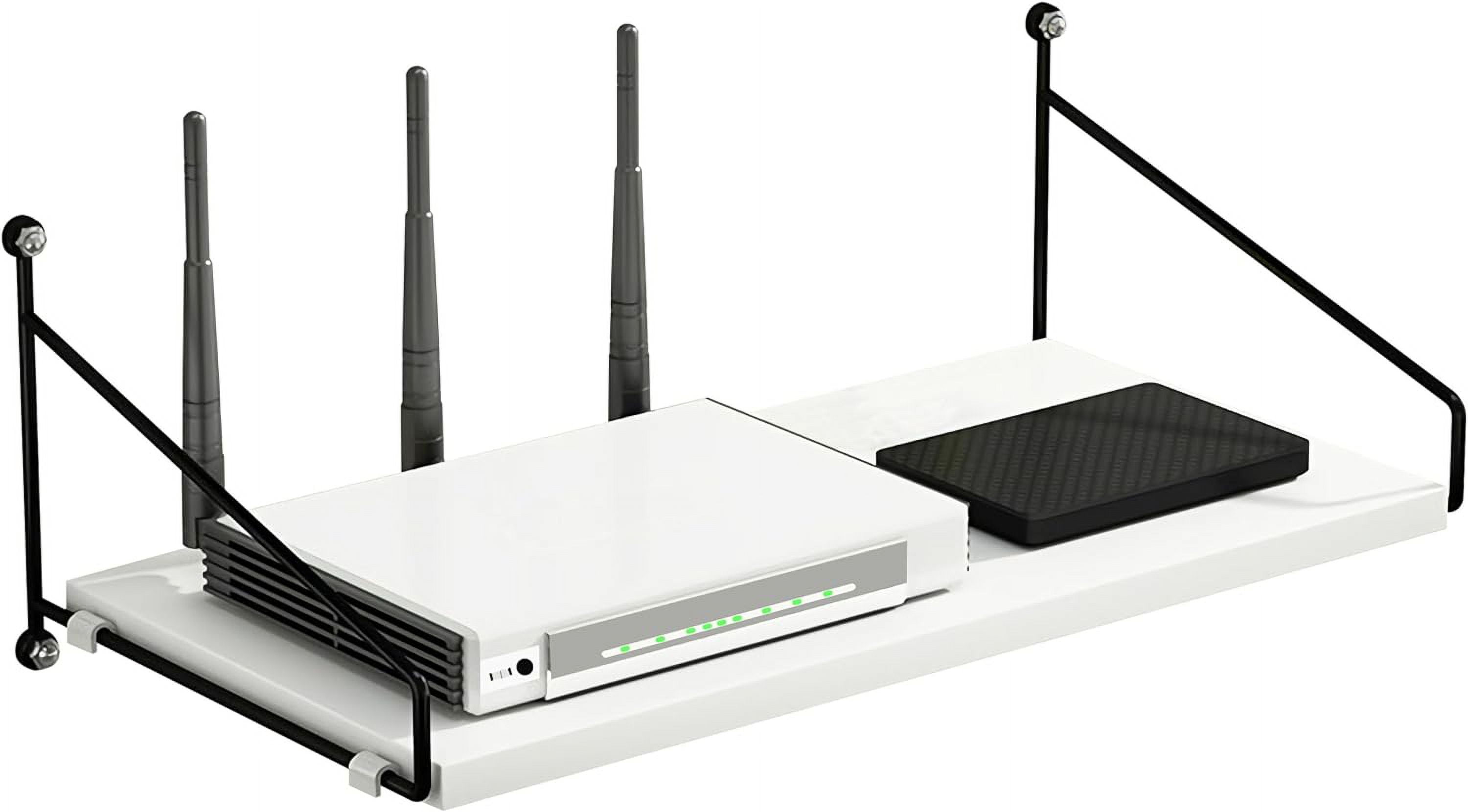White Floating Shelves for Projector, Modem, Router, DVD Player, Cable ...