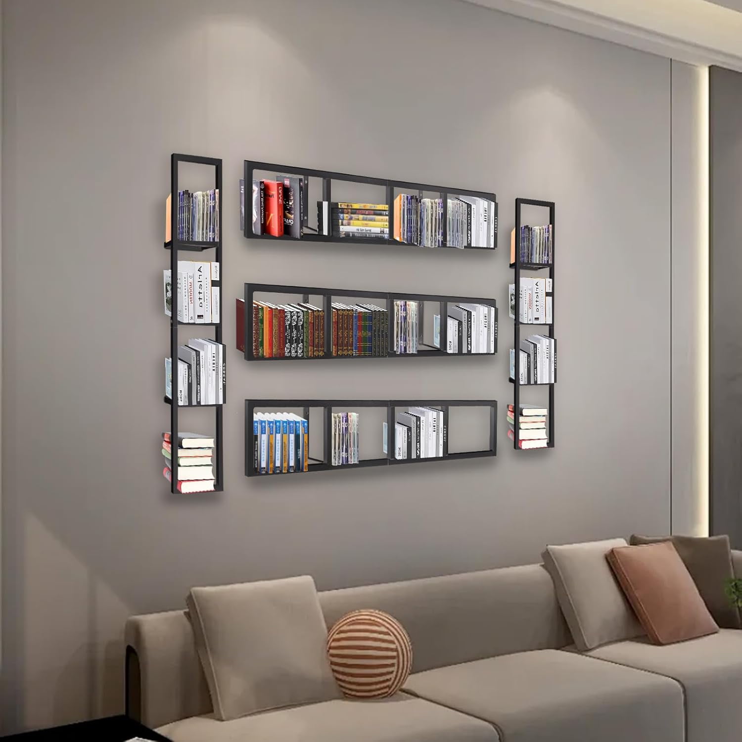 White Floating Shelves for Wall, Media Shelf Video Games CD DVD Book ...