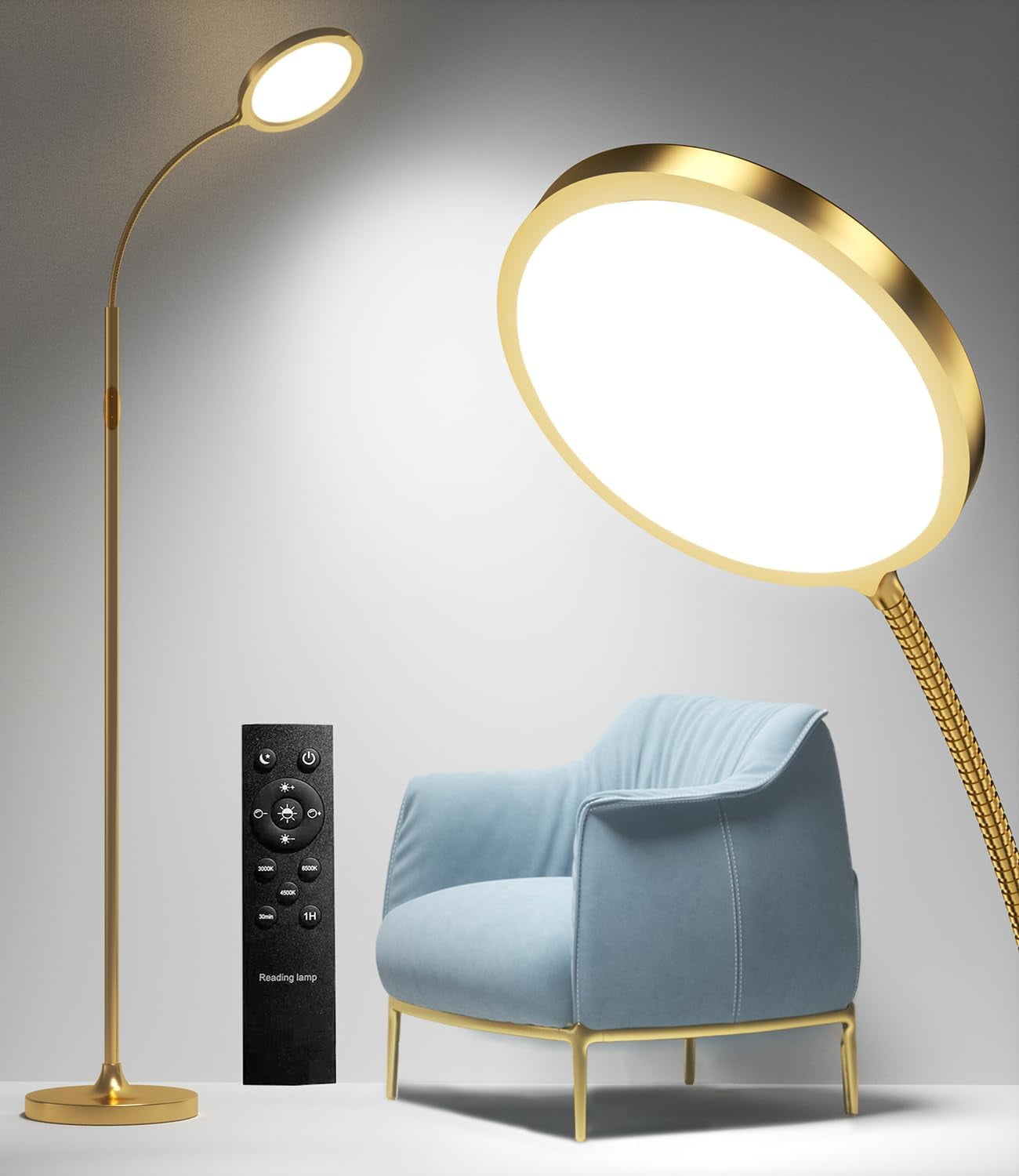 White Floor Lamp,Super Bright Dimmable Led Floor Lamps for Living Room ...