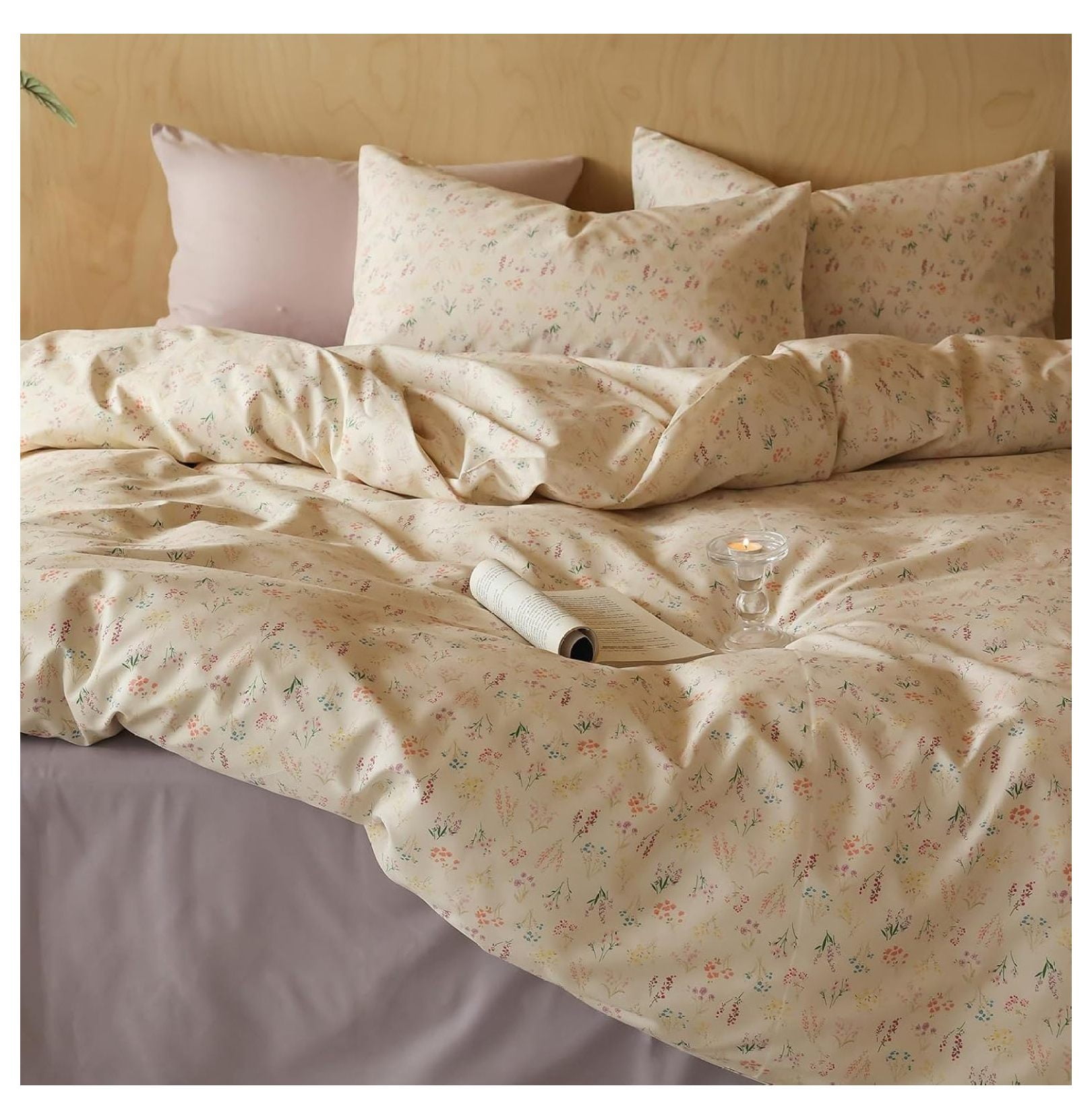 White Floral Duvet Cover 100% Cotton WildFlowers Duvet Cover Full Set ...