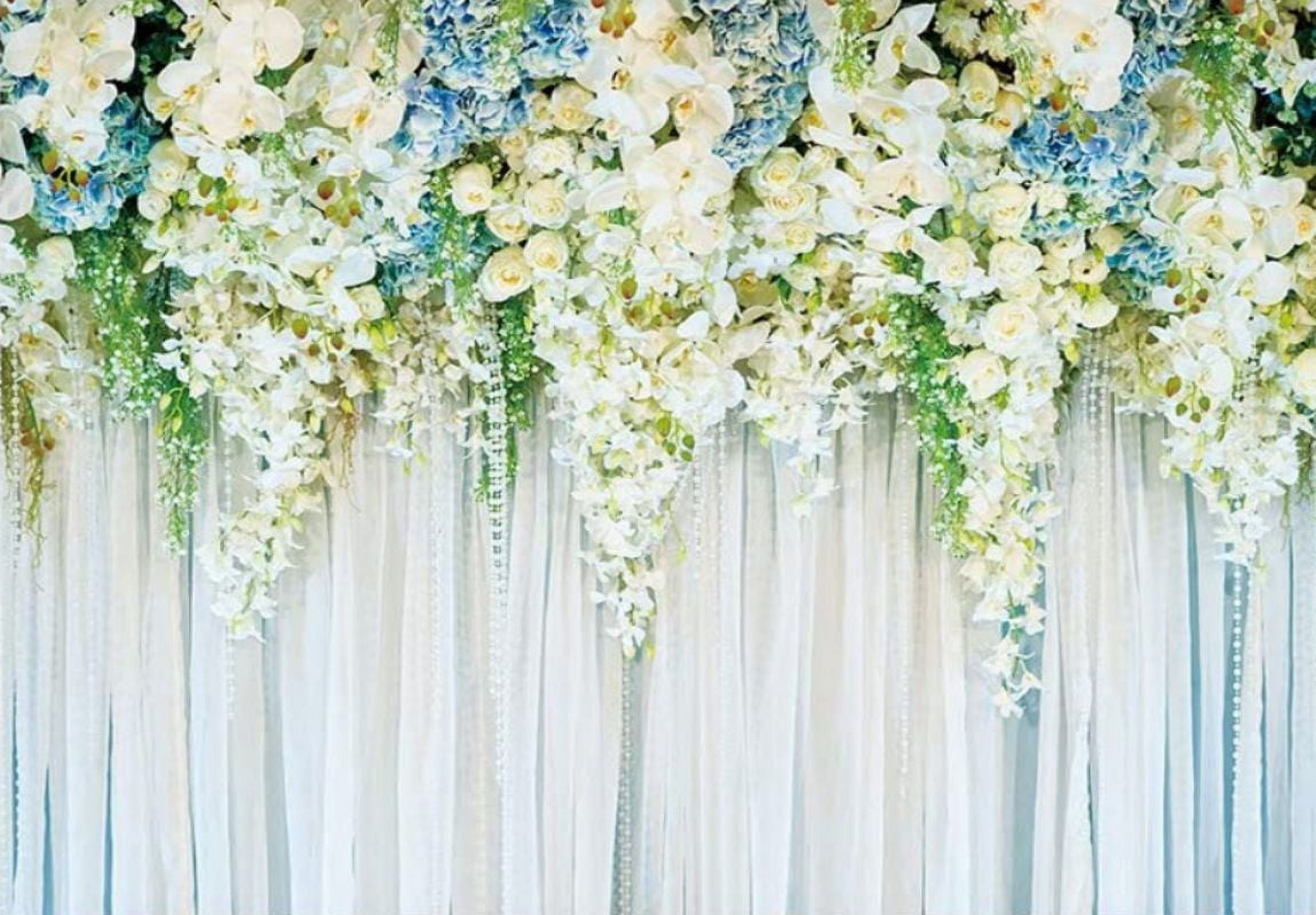 White Floral Mr & Mrs Engagement rations Backdrop Couples Wedding Bride ...