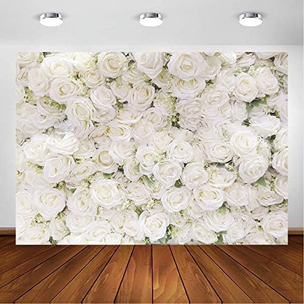 White Flower Backdrop for Party Photoshoot Wedding Floral Wall Bridal ...