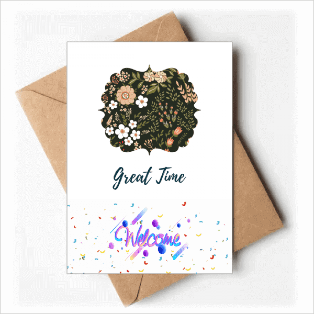 White Flower Paint Welcome Back Greeting Cards Envelopes Blank ...