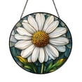 White Flower Stained Glass Style Suncatcher – Floral Window Decor ...