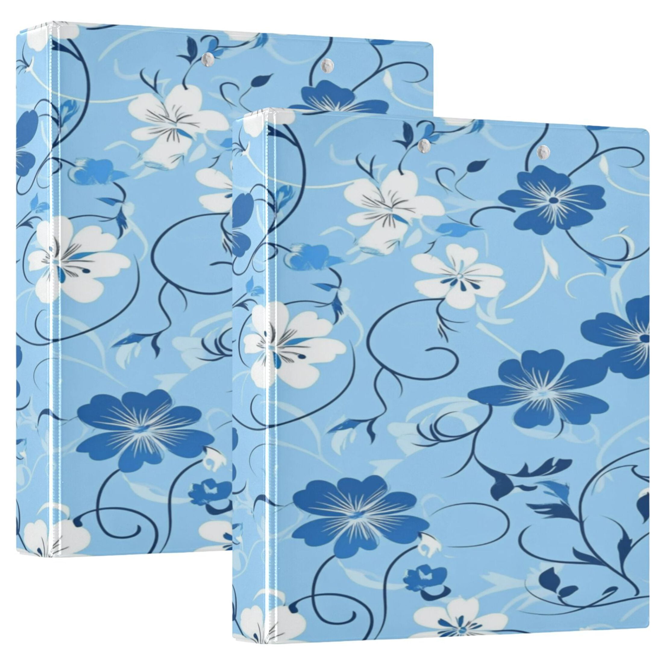 White Flowers and Vines 3 Ring Hardcover Binders 1.5in Round Rings for ...