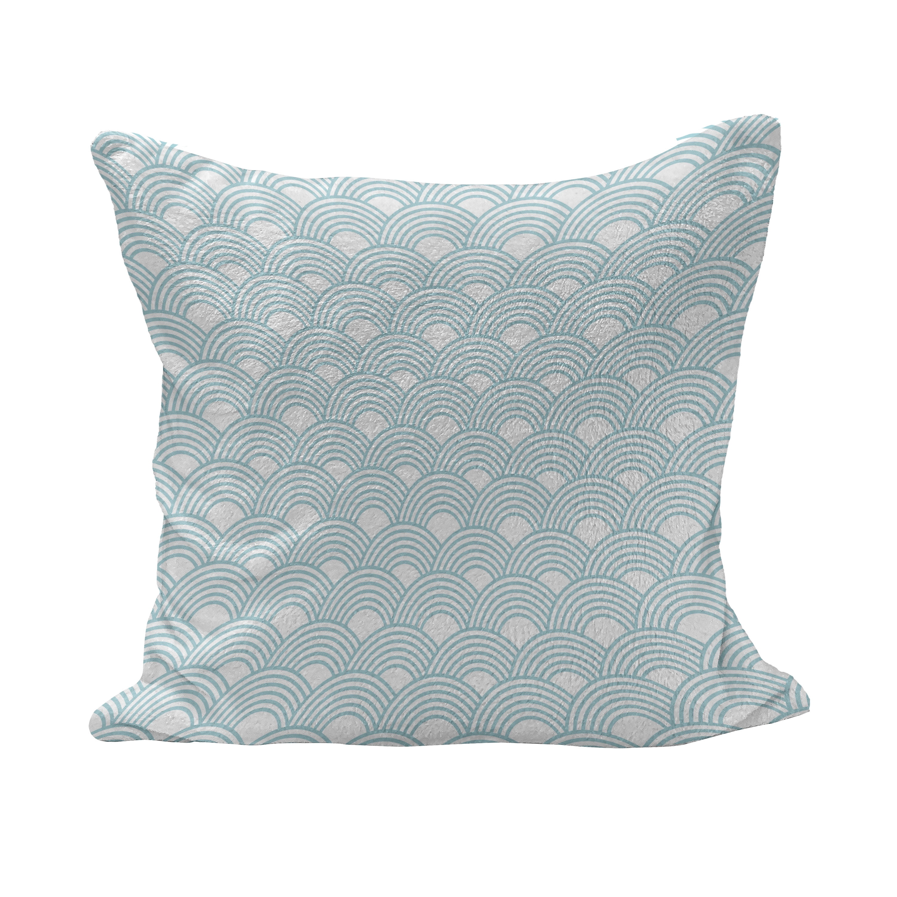 White Fluffy Throw Pillow Cushion Cover, Big and Nested Circles Lapping ...