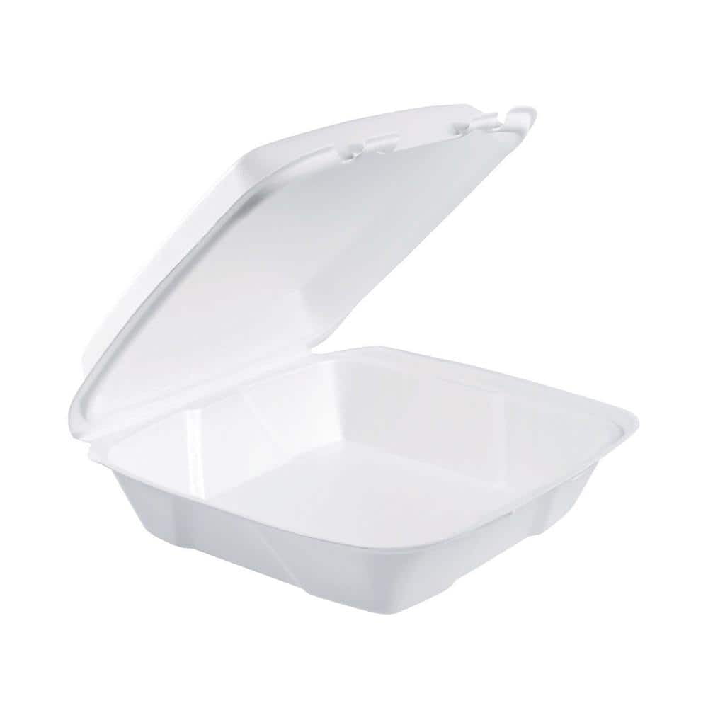 White Foam Containers with Hinged Lids, 9 x 9 x 3 (200-Pack) - Walmart.com