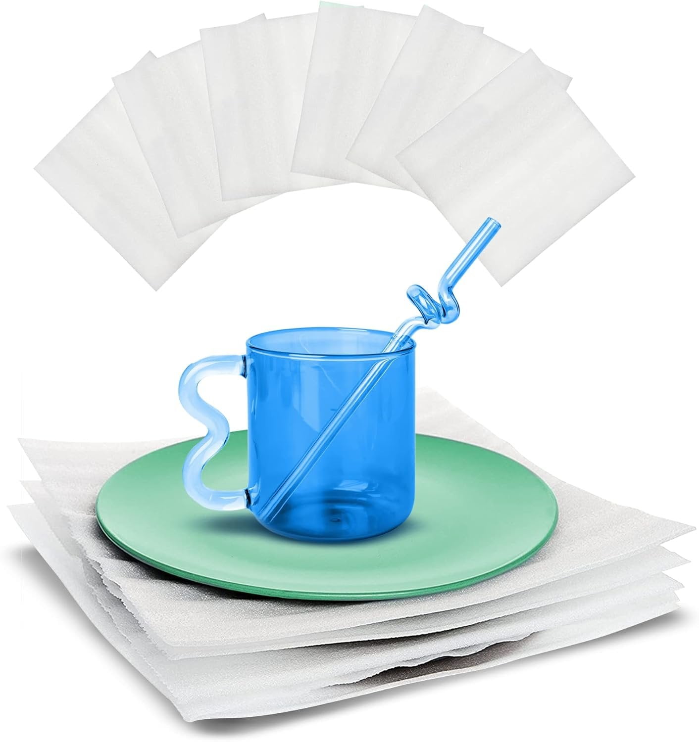 White Foam Wrap Roll for Packing, 12 x 12 Inch. Pack of 25 Foam Sheets ...