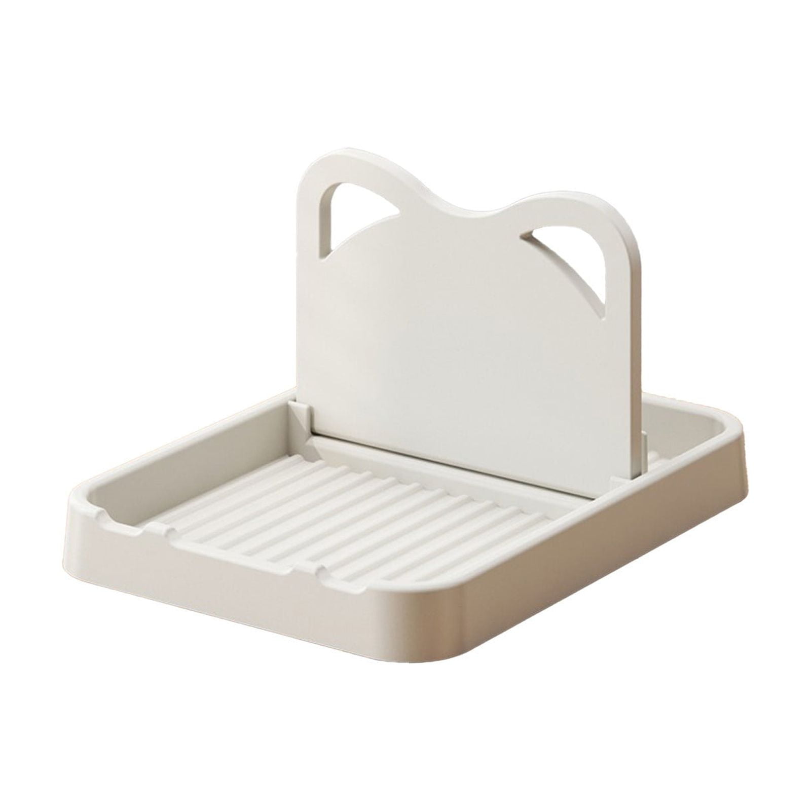 White Foldable Cat Ear Pot Lid Rack Kitchen Countertop Storage Holder ...