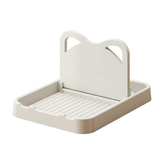 White Foldable Cat Ear Pot Lid Rack Kitchen Countertop Storage Holder ...