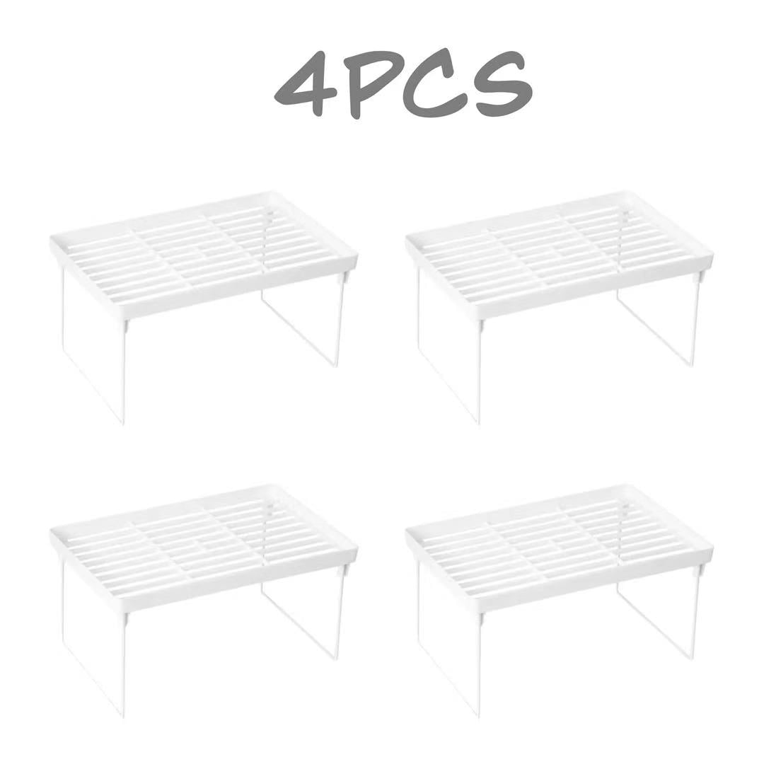 4PCS Foldable White Kitchen Shelves, Draining & Moisture - Proof ...