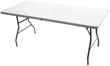 White Foldable Table – Built in Carry Handle [6 FT, Quantity ] Foldable ...