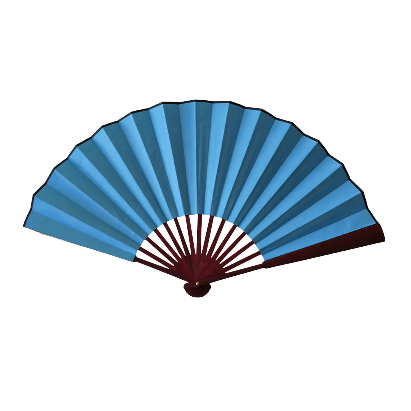White Folding Classic Style Hand Fan, Fabric & Bamboo Ribs Hand Held ...
