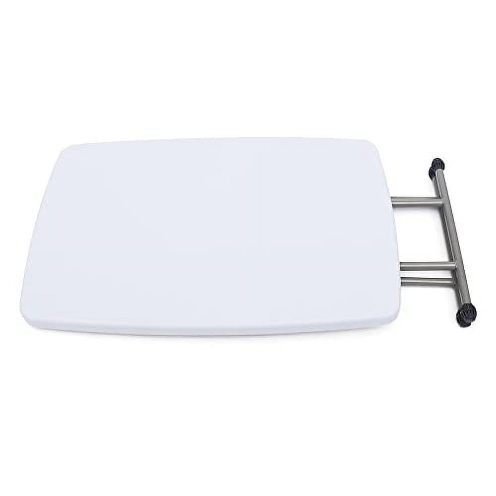 White Folding Laptop Table TV Tray, 30.31x19.69x13.78-29.63 Inch Height ...
