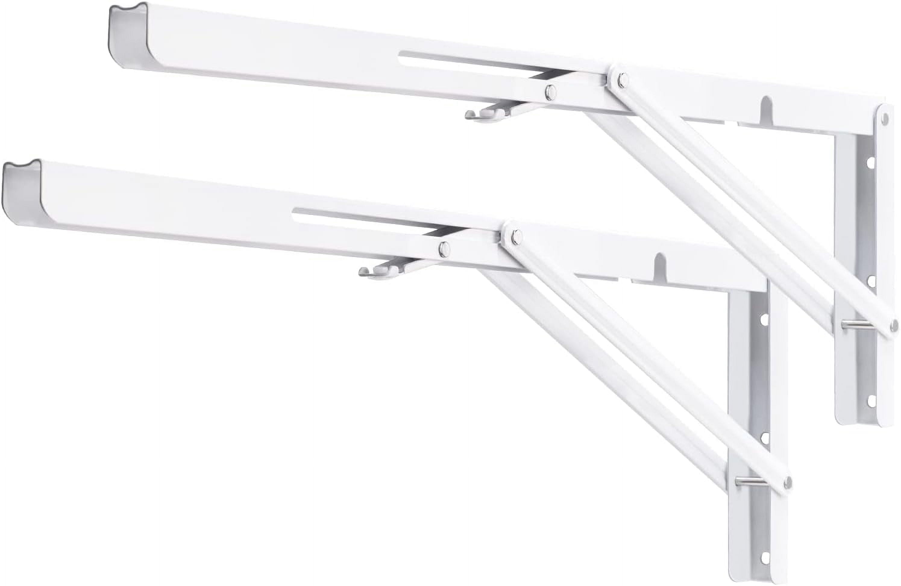 White Folding Shelf Brackets, 20 Inch Heavy Duty L Bracket, DIY ...