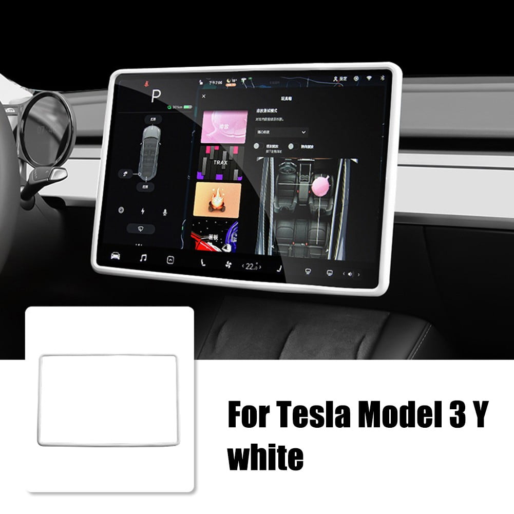White-For Model 3 Central Control Navigation Screen Silicone Protect ...
