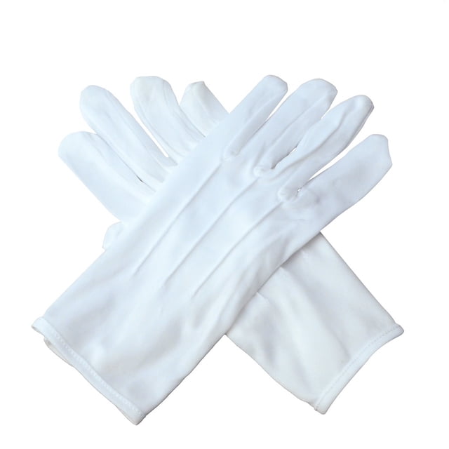 White Formal Wedding Tuxedo Butler Band Short Gloves Dance Parade Guard ...