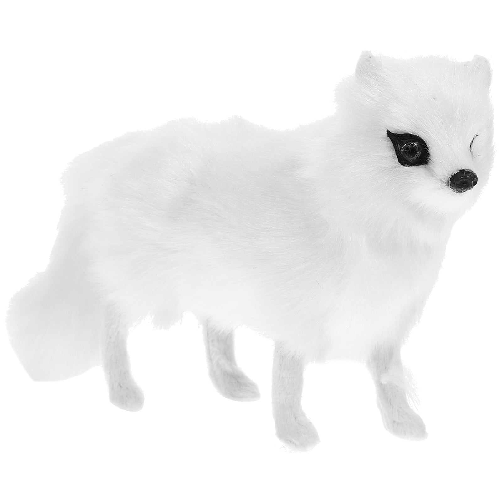 White Fox Plush Arctic Fox Stuffed Animal Toy for Winter Decoration ...