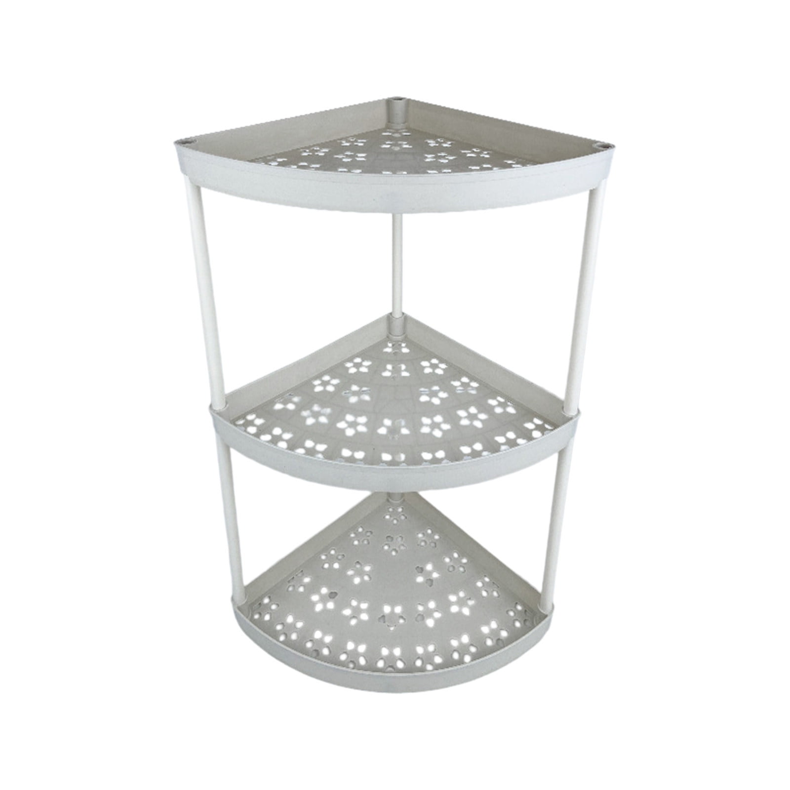 White Freestanding Corner Shelf Rack 3 Tier Bathroom Storage Organizer ...