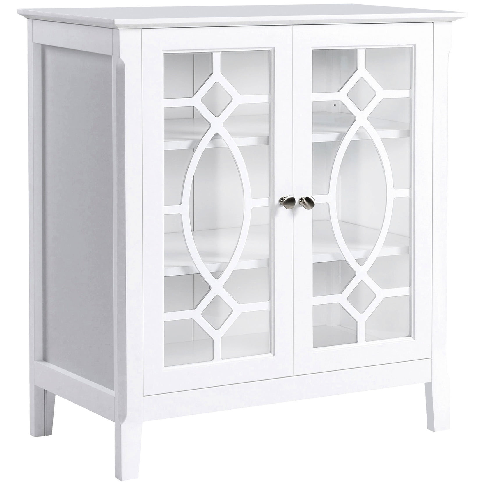 White Freestanding Sideboard for Keepsake Display / Multiple Usage in ...
