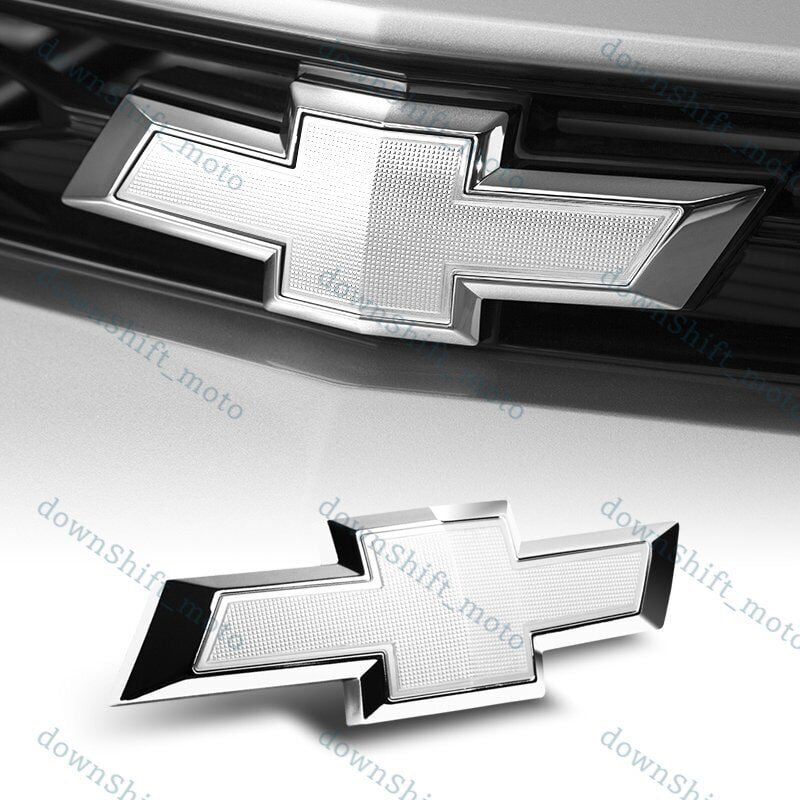 White Front Grille Emblem Badge Bowtie for 2014-2022 Chevy Chevrolet ...