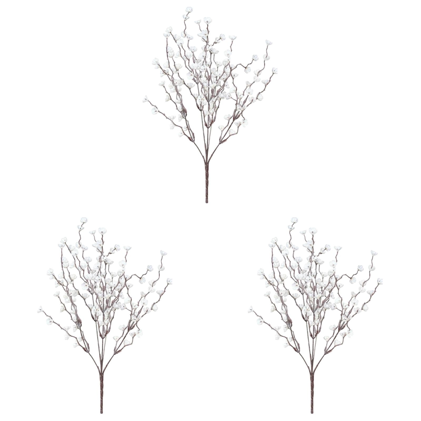 White Frosted Blossom Stems Verdsylv 3 Pack European Frosted Blossom ...