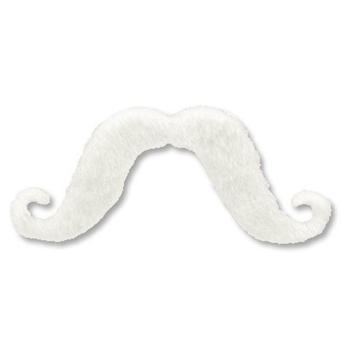 White Fuzzy Adhesive Mustache / Favor (1ct) - Walmart.com