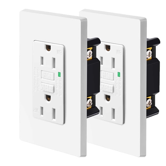 Black GFCI Outlet 15Amp 7PK,Nineleaf Black Outlets Receptacles,GFI ...