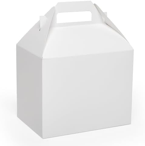 White Gable Boxes for Party Favors, Pack of 10 Large Decorative Boxes ...