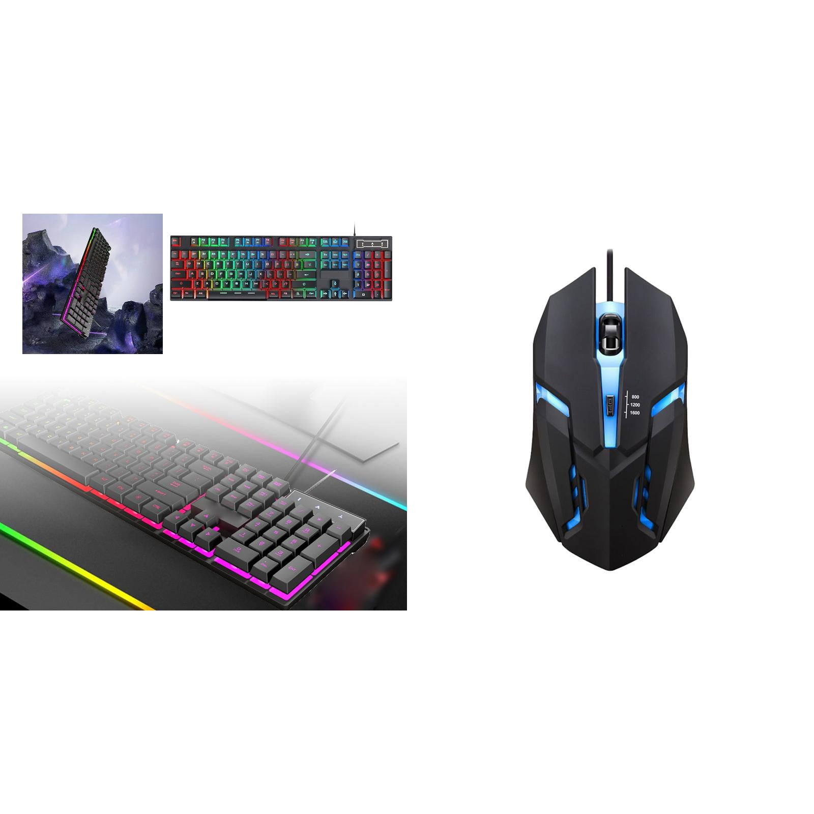 White Gaming Keyboard Programmable Macro Shortcuts Competitive Play ...