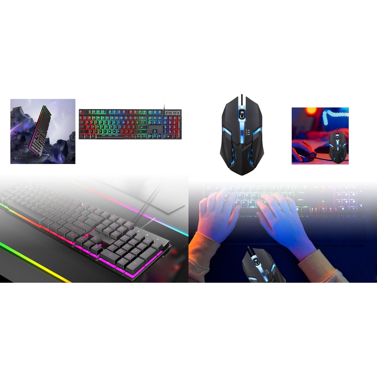 White Gaming Mouse Drag Paracord Gaming Pc Accessories Glowing Wired ...