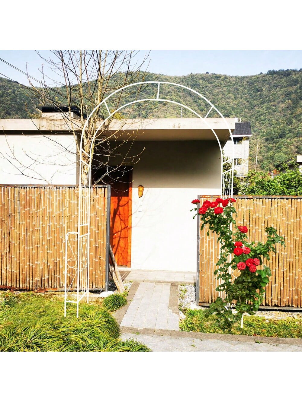 White- Garden Arch,Wedding Arch,Easy To Assemble,Plant Trellis Outdoor ...