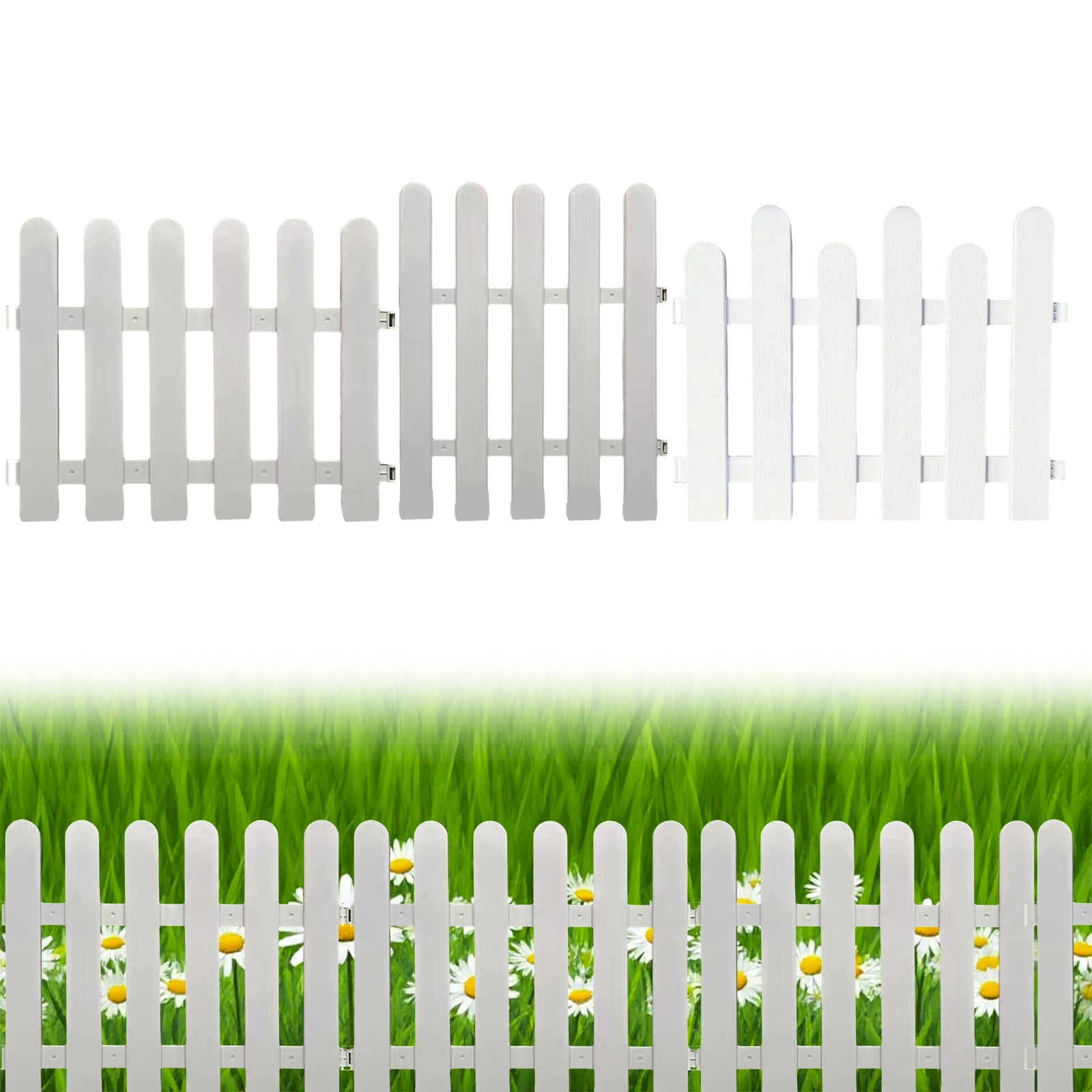 White Garden Fence with Lawn Picket Fence Garden Border Decorative ...