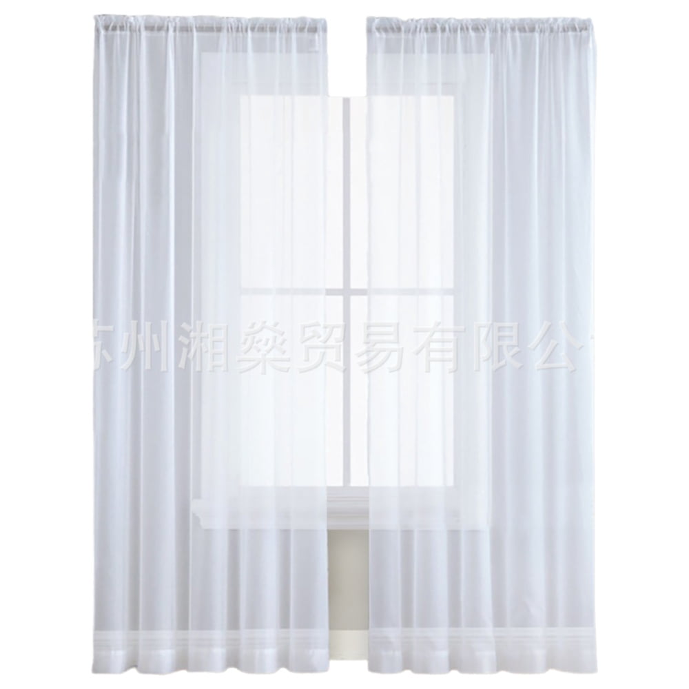 White Gauze Curtain Draping Semi-shading Balcony Thin Window Screen Bay ...