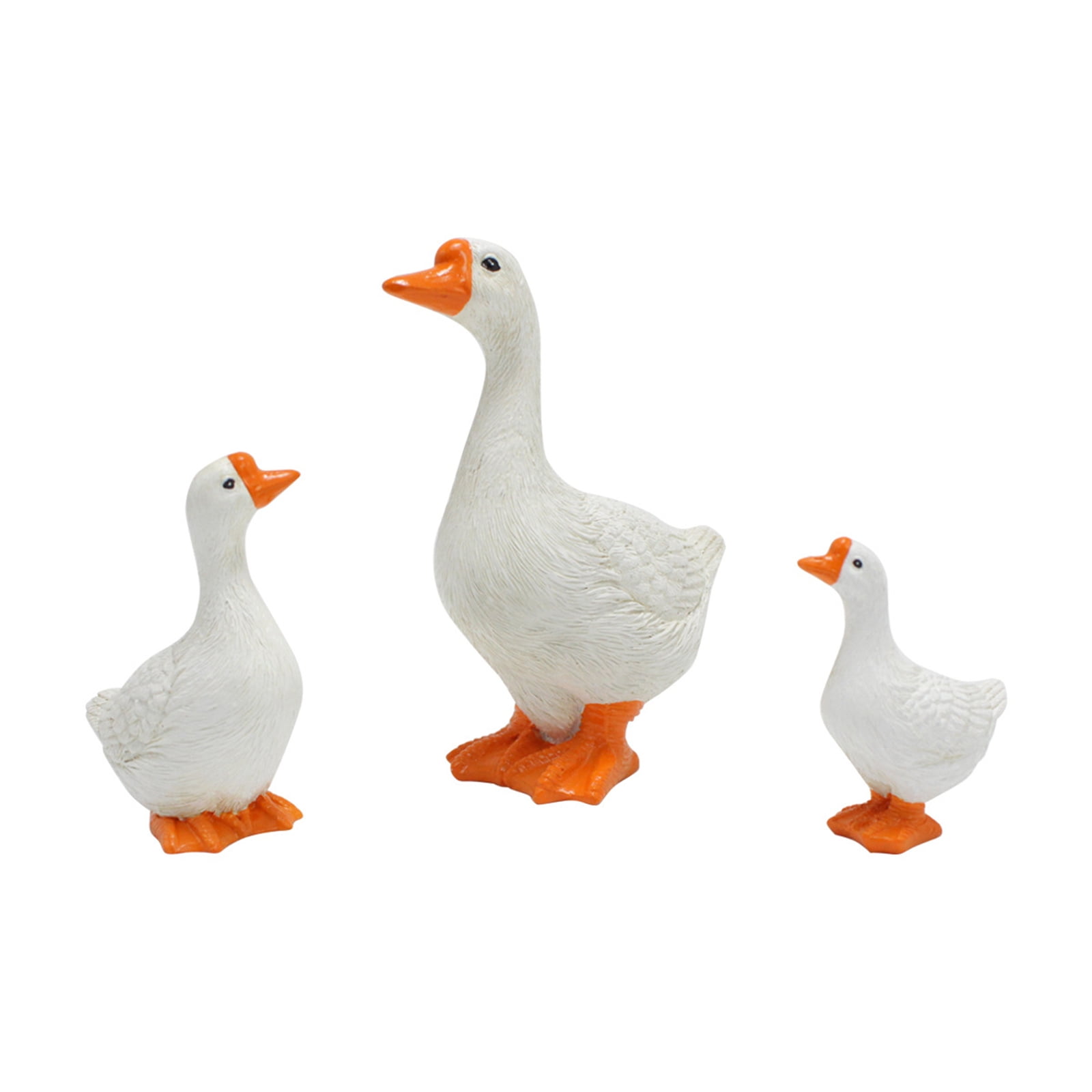 White Geese Farm Animals Figures, Simulated Farm Realistic Resins ...