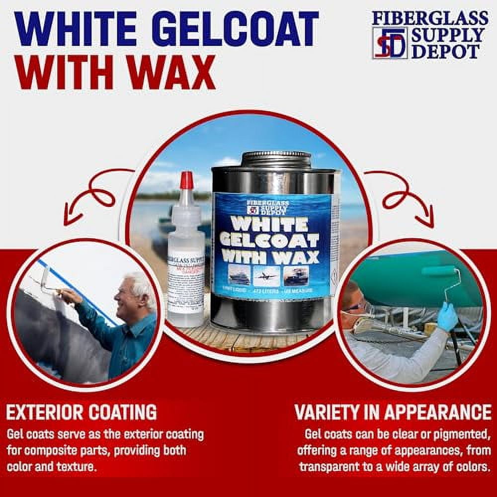 White Gelcoat with Wax - Pint with 15cc Hardener (MEKP) - Walmart.com