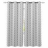 White Geometric Blackout Curtains 90 Inch Length 2 Panels Set for ...